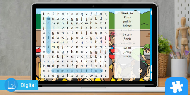 Tour De France Fun Interactive Word Search Puzzle Game