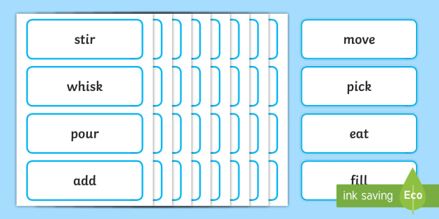 Imperative Verbs Cards (teacher made)