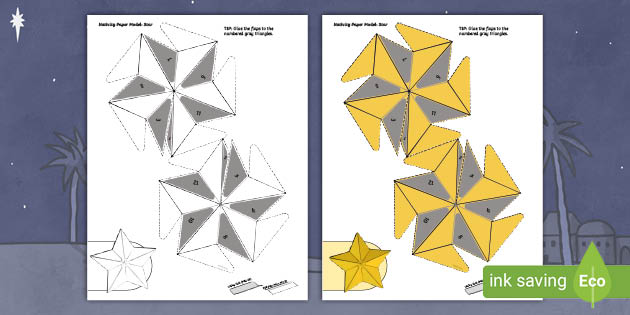 Christmas Star Paper Craft - Christmas Activities - Twinkl