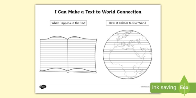 Text to World Thoughts Worksheet | Reading Comprehension