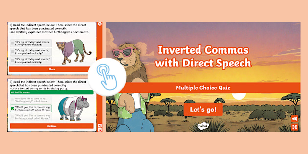 Inverted Commas with Direct Speech KS2 English Multiple Choice Quiz