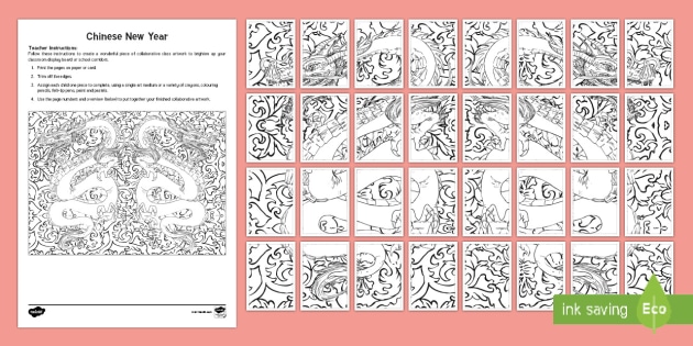 Chinese New Year Collaborative Colouring Activity
