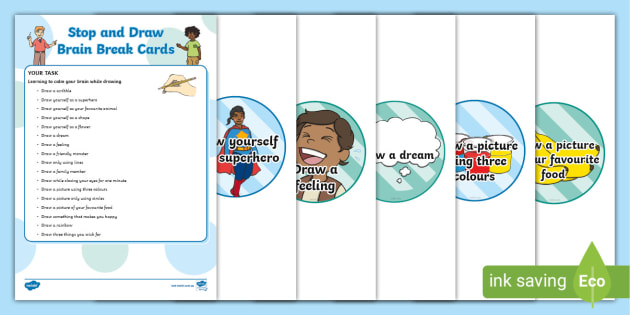 Stop and Draw Brain Break Cards