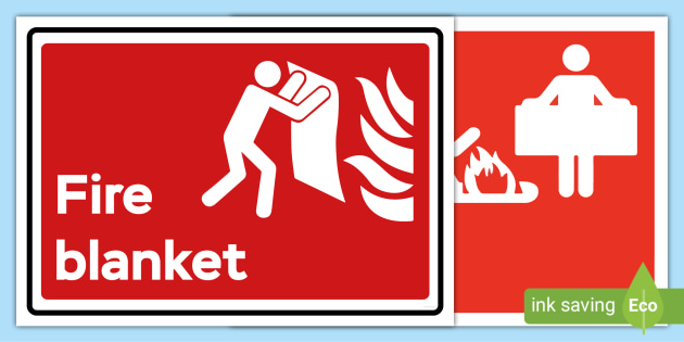 FREE! - Fire Blanket Symbol Posters | Display Items | Twinkl