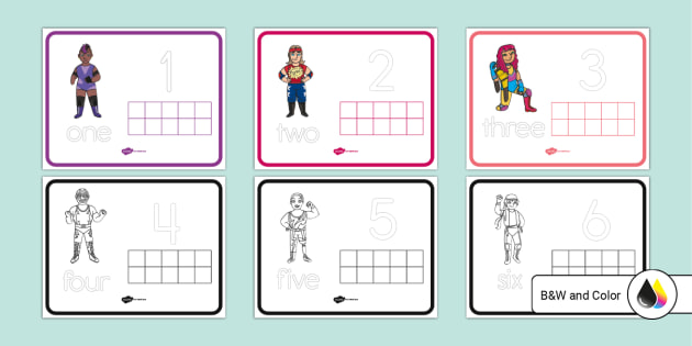 Wrestlers Ten Frame Playdough Mats (teacher made)