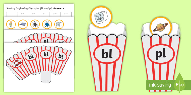 Sorting Beginning Digraphs 'bl', 'pl' Cut-Outs