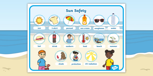 Sun Safety Word Search Summer Safety For Kids Worksheets & Teaching