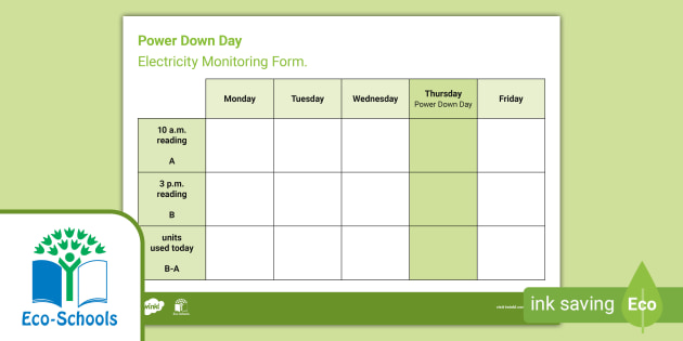 FREE! - Eco-Schools Power Down Day (teacher made)