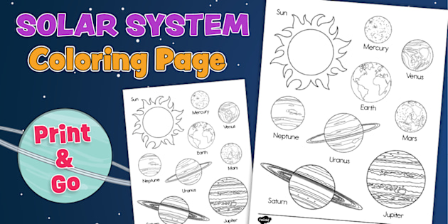 coloring sheets of the solar system