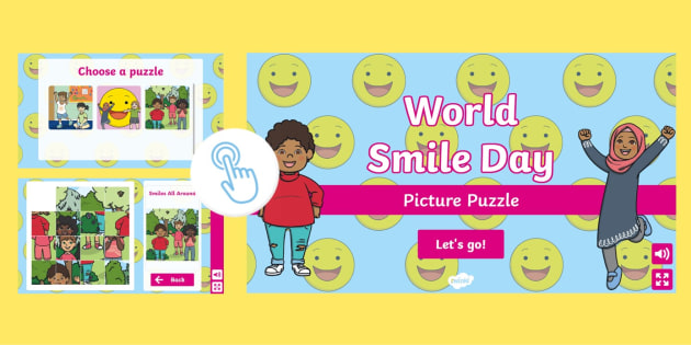 Interactive World Smile Day Picture Puzzle (teacher made)