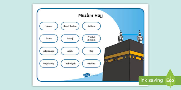 FREE! - KS1 Muslim Hajj Word Mat (teacher made)
