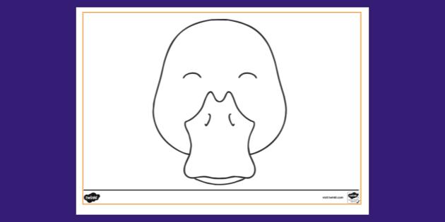 Duck Role Play Mask Colouring Sheet | Colouring Sheets