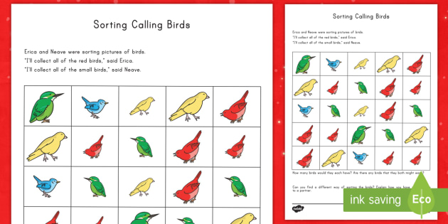 Four Calling Birds Activity - Christmas, 12 Days of Christmas