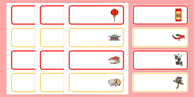 China Themed Editable Drawer Peg Name Labels (teacher made)