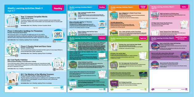 FREE! - Weekly Learning Activities Pack Week 3 Age 6-7