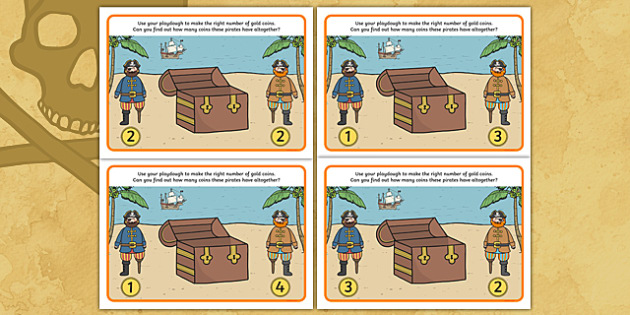 Pirate Addition Playdough Mats (teacher made)