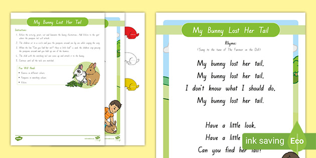 My Bunny Lost Her Tail Song (teacher made)