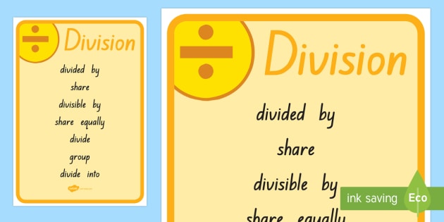 Division Vocabulary Poster (teacher made)