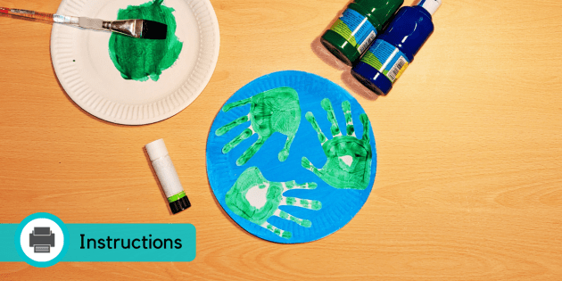 Handprint Earth Painting | Earth Day Craft (teacher made)