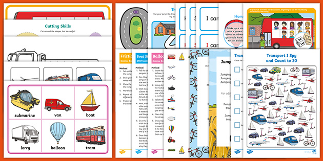 EYFS Vehicles and Transport Home Learning Resource Pack (Ages 3-5)