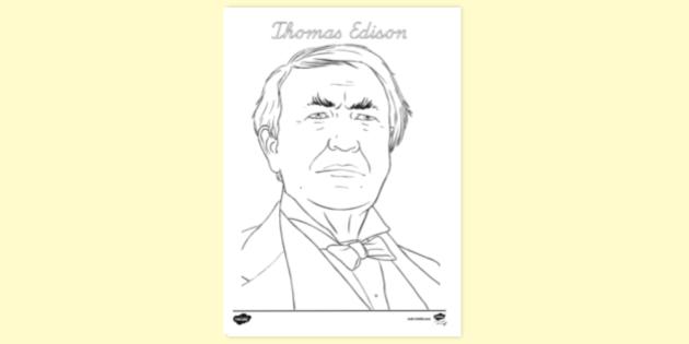 FREE! - Thomas Edison Colouring Sheet (teacher made)