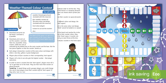 Weather-Themed Colour Contest Game (teacher made)