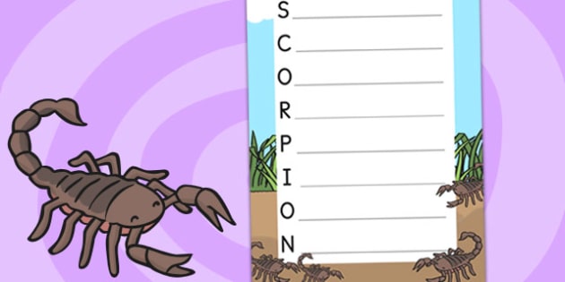 Minibeasts Acrostic Poem Scorpion (teacher made)
