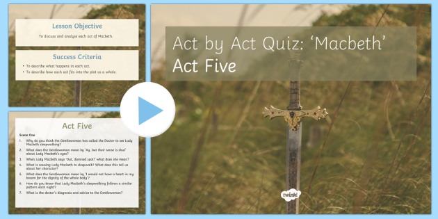 GCSE Macbeth Plot Revision Quiz Act V PowerPoint