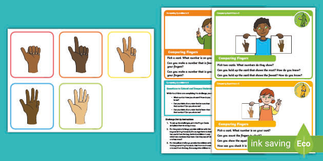 👉 Comparing Quantities to 5 Chilli Challenges: Comparing Fingers
