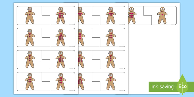 Gingerbread Man Number Bonds to 10 Matching Activity