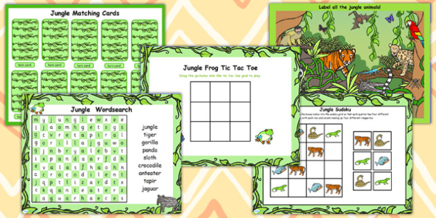 Jungle Themed Interactive Flipchart Activity Pack - activities