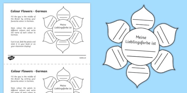 MFL German Colour Flowers Worksheet / Worksheet, worksheet
