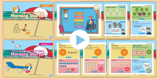 Year 1 Maths Summer Morning Starter Weekly Bumper Pack