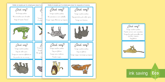 Juego: ¿Qué soy? - Animales salvajes (teacher made)