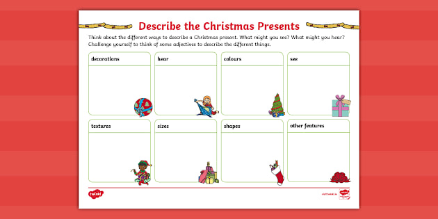 Christmas Adjectives Worksheet • Twinkl.com.au