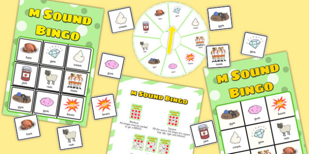 Final 'M' Sound Spinner Bingo (teacher made)