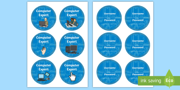 Computer Expert Year 1 and 2 Role-Play Badges (teacher made)