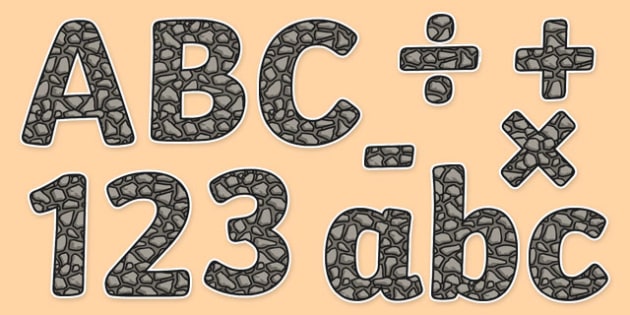 Rock Themed Display Letters and Numbers Pack (teacher made)