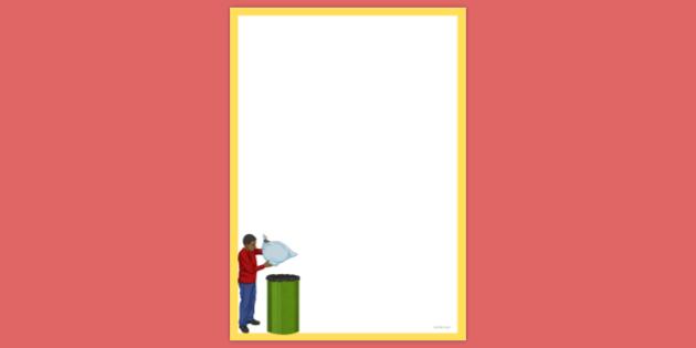 FREE! - * NEW * Putting Rubbish in the Bin Page Border | Page Borders