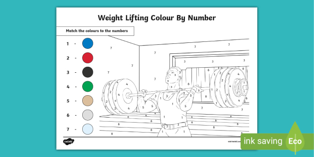FREE! - Weight Lifting Colour by Number (teacher made)