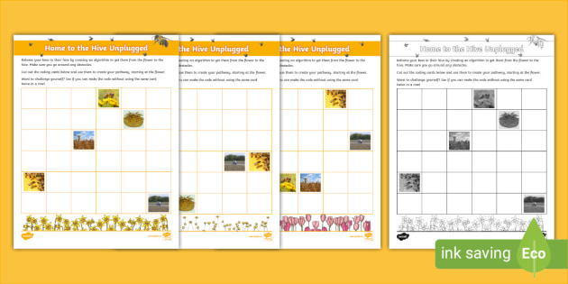 Home to Hive Intermediate Bee Unplugged Coding Activity