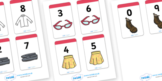 FREE! - Number Bonds to 9 Matching Cards (Clothing)