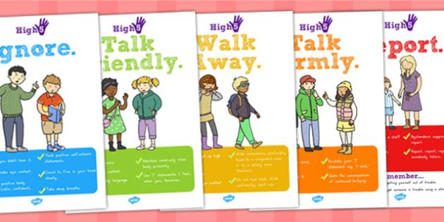 High Five How To Deal with Bullying Display Posters - australia
