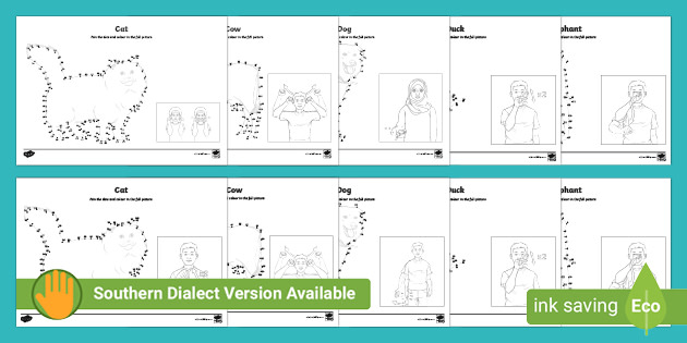 Auslan Animals Dot to Dot Worksheet