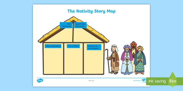 * NEW * The Nativity Story Map Writing Frame - The Nativity