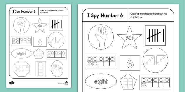 Number Sense I Spy Number 6 Activity (teacher made)