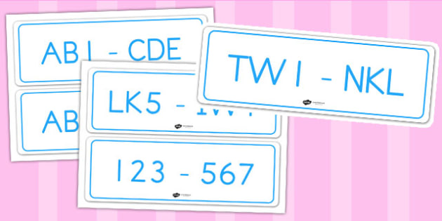Registration Plates (teacher made)