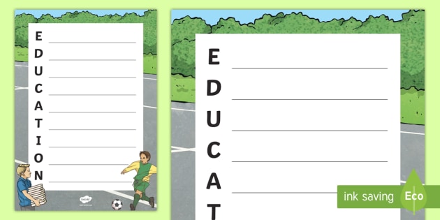 Education Week Acrostic Poem Worksheet / Worksheet