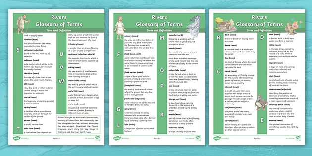 Rivers Topic KS2 Glossary of Terms (teacher made)