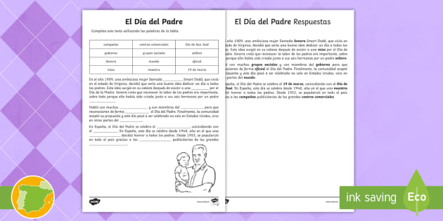 Ficha de actividad: El Día del Padre